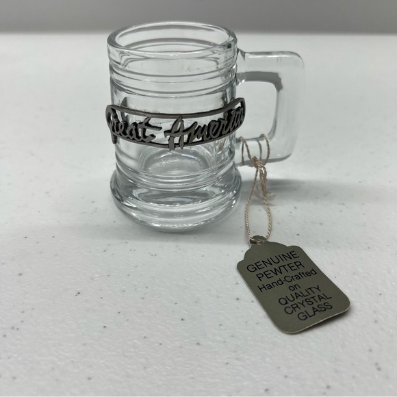 Tripper | Dining | Vintage Crystal Mug Shot Glass Great America Pewter ...